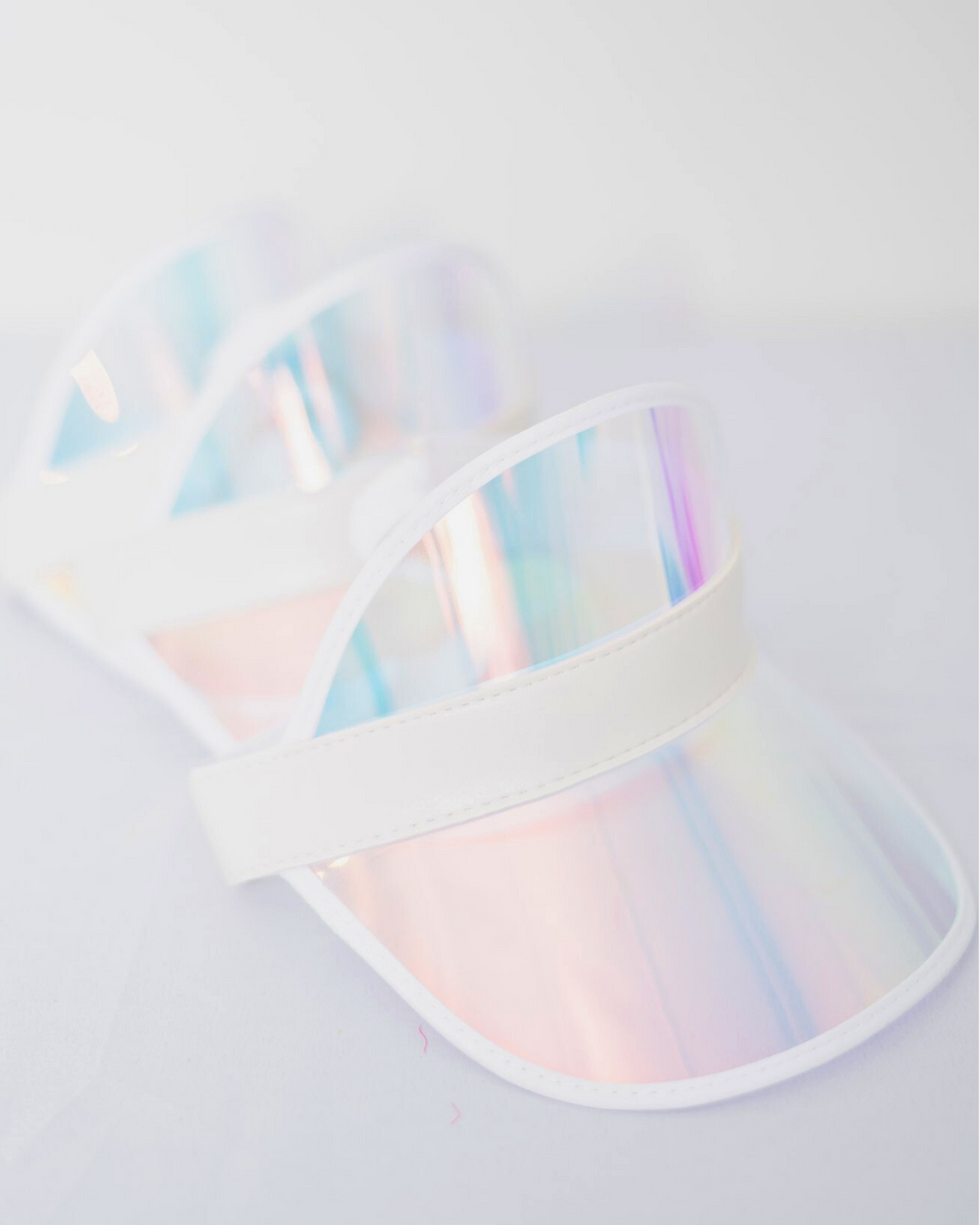 Iridescent Transparent Visor – Socially Spruced